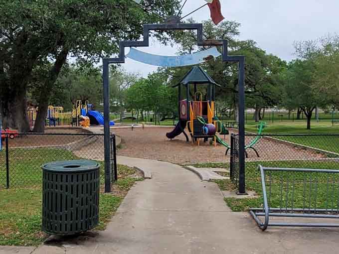 Wolters Park offers shaded playgrounds where kids can actually play outside instead of staring at screens all day.