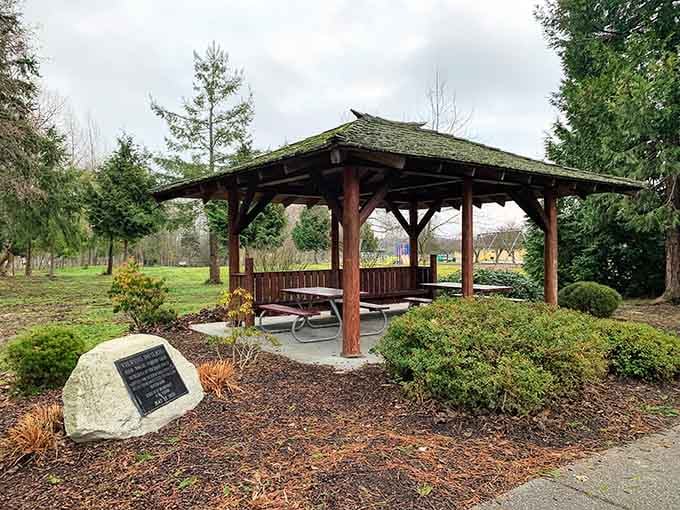 Carrie Blake Park's covered pavilion hosts picnics, gatherings, and proof that community spaces still matter.