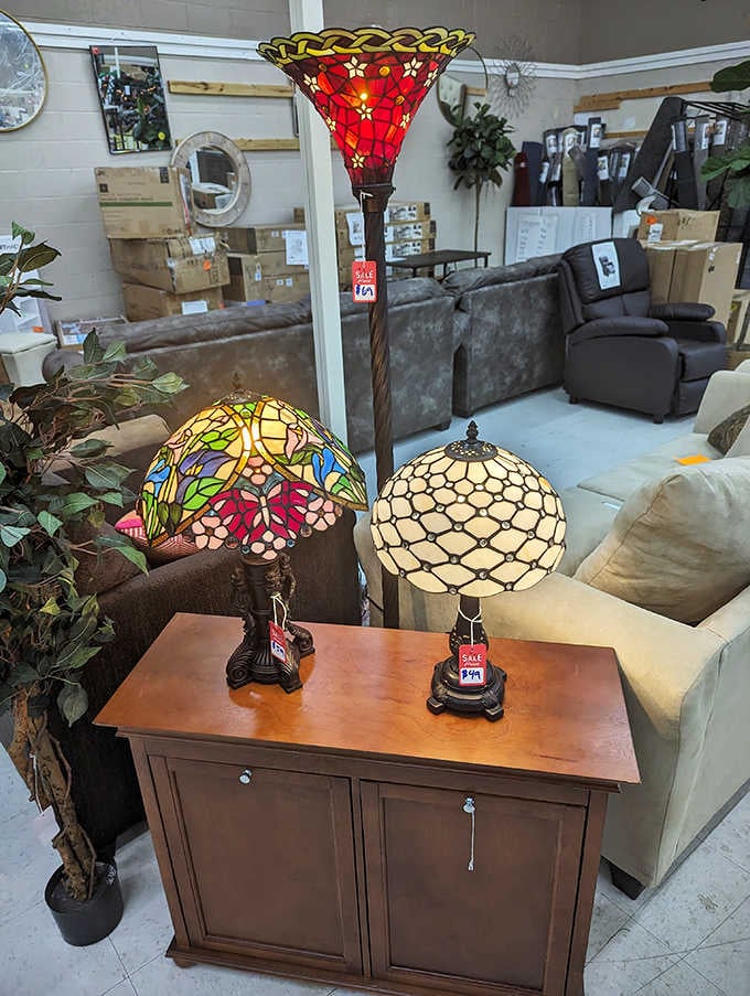 Tiffany-style lamps bring stained glass elegance to any room, proving fancy doesn't require a second mortgage.
