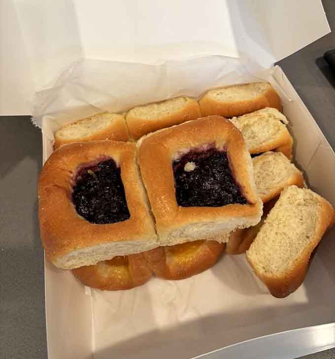 Blueberry kolaches so plump and inviting, they make grocery store pastries weep with shame and inadequacy.