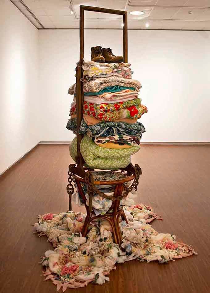 Someone turned quilts into sculpture, and it's the kind of creative chaos that just works perfectly.