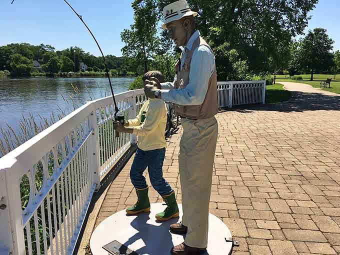 Teaching the next generation that fishing requires patience, which is hilarious given they have smartphones.