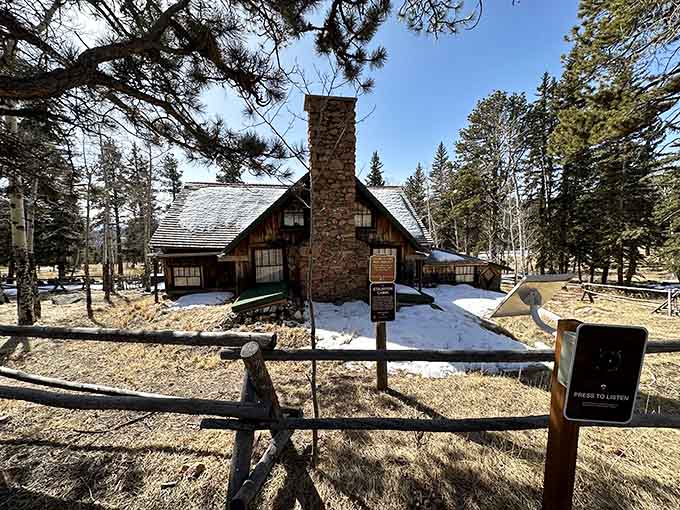 This stone chimney cabin has weathered more Colorado winters than most of us have seen Netflix series finales.