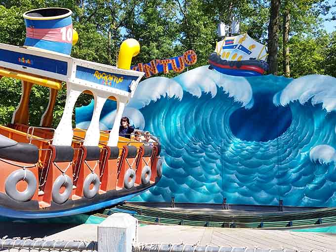 The Rockin' Tug promises nautical adventure without the seasickness, perfect for landlubbers who like their waves painted on.