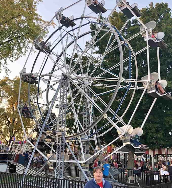 The Ferris wheel offers peaceful views above the treetops, perfect for catching your breath between adrenaline rushes.
