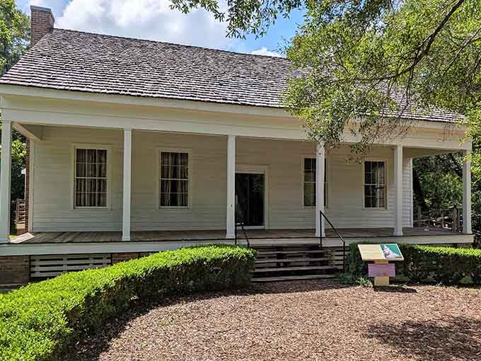 The Bellevue Plantation house sits peacefully among the oaks, telling stories without saying a word.