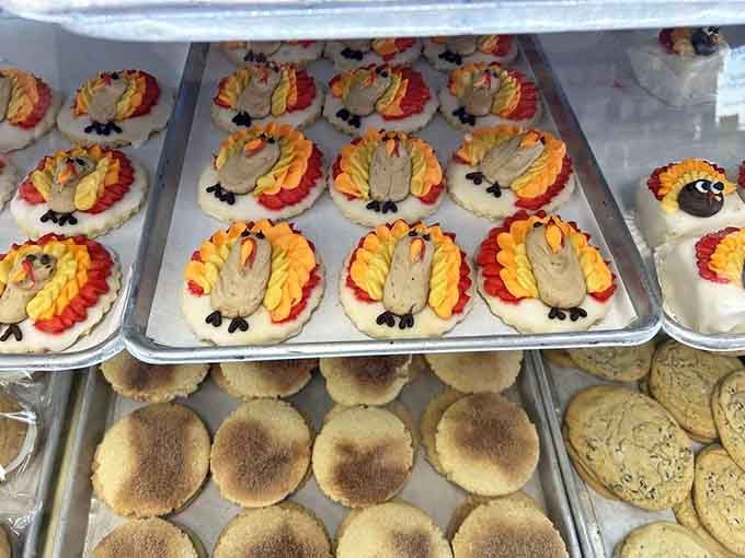 Turkey cookies that are almost too adorable to eat, but your taste buds will convince you otherwise pretty quickly.