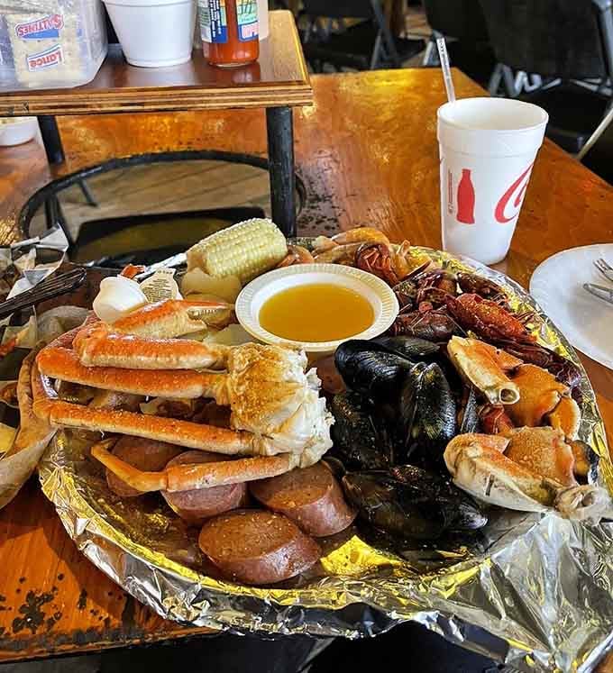 When your Low Country Boil arrives looking like a treasure chest exploded, you know you're in trouble.