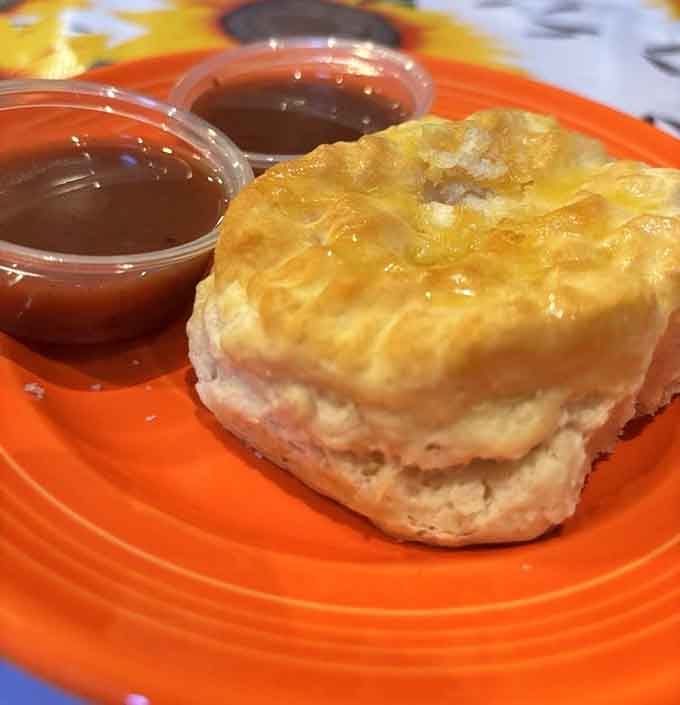 Golden, flaky layers reveal why this biscuit has earned legendary status among Atlanta's breakfast devotees statewide.