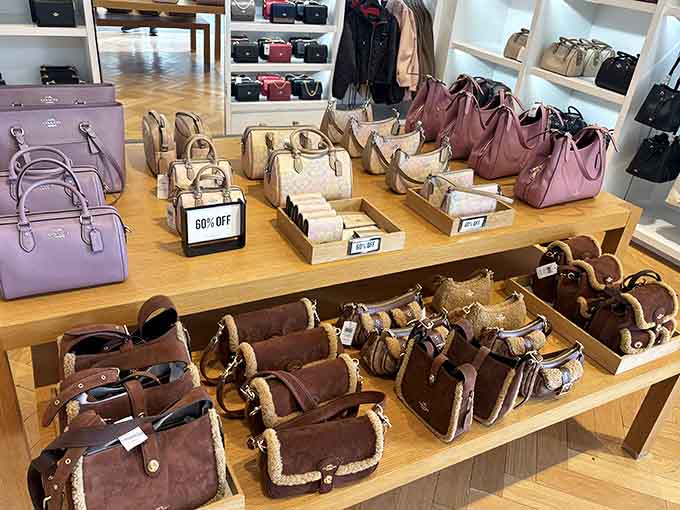 Designer handbags at outlet prices prove you can have champagne taste on a beer budget.