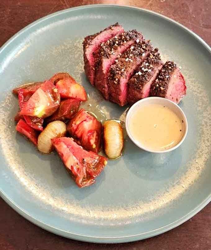 Perfectly seared beef with a side of roasted vegetables&mdash;this is the kind of dish that makes you slow down and appreciate every bite.
