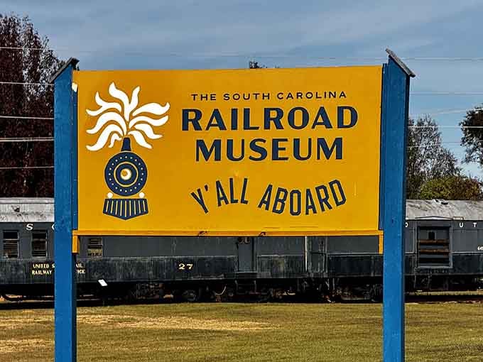 Y'all aboard indeed! This cheerful welcome sign promises adventures that'll have you grinning like a kid again.