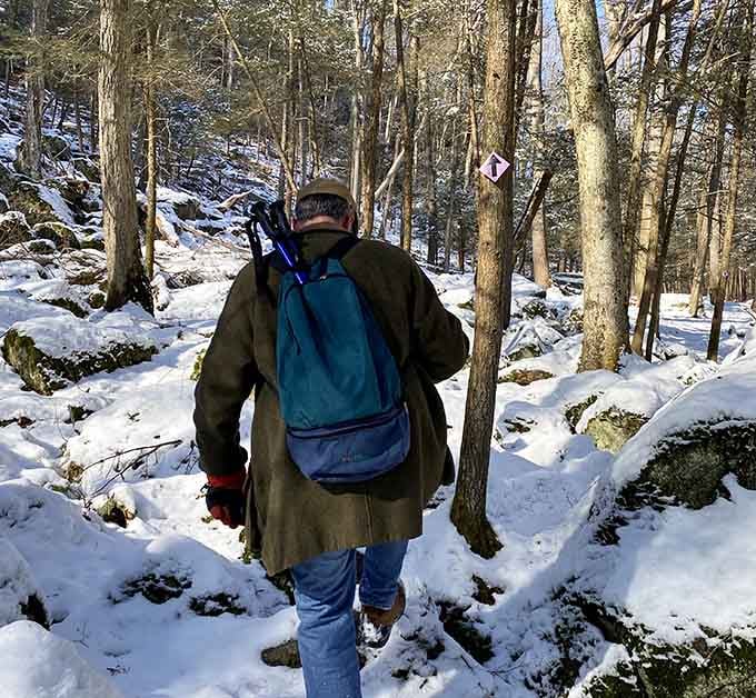 Winter hiking: where every step is an adventure and your footprints tell the story of your journey through time.