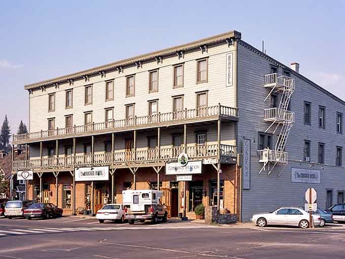 The Truckee Hotel's wooden balconies whisper stories from when this town was genuinely wild and wonderfully west.