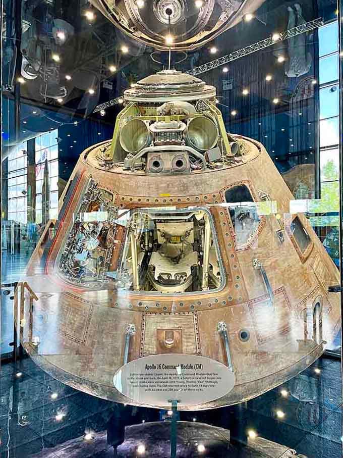 The Apollo 16 command module actually orbited the moon, and now you can see its battle-scarred heat shield up close.