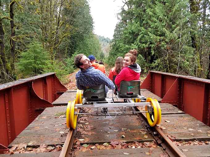 Nothing beats sharing this quirky adventure with people who appreciate the absurdity of pedaling on train tracks.