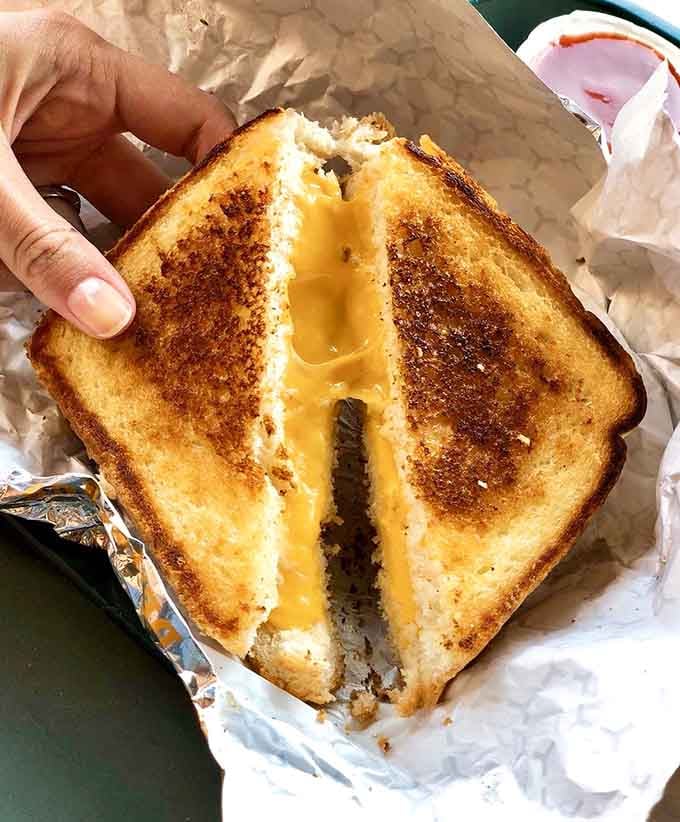 Even the grilled cheese here gets the royal treatment with perfectly golden bread and melted cheese perfection.