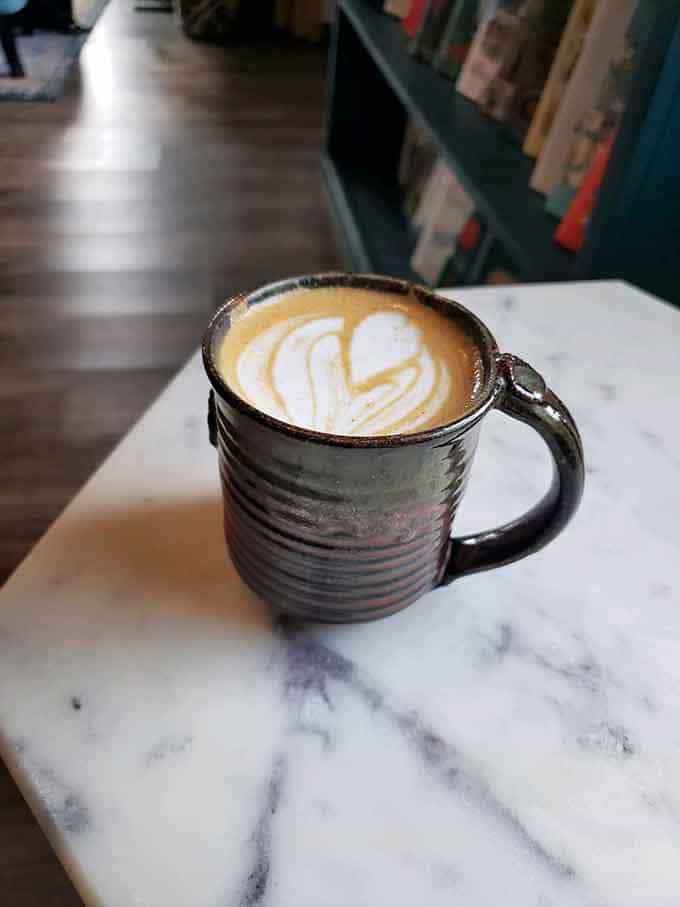 That latte art is almost too pretty to drink, but you'll get over it quickly once you taste it.