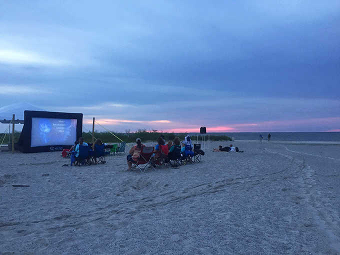 Beach movie night under the stars beats any multiplex experience you've ever had, guaranteed.