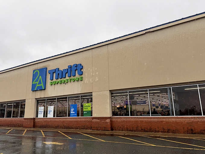 Rain or shine, this thrift haven glows like a blockbuster set where every aisle promises a sequel worth watching.