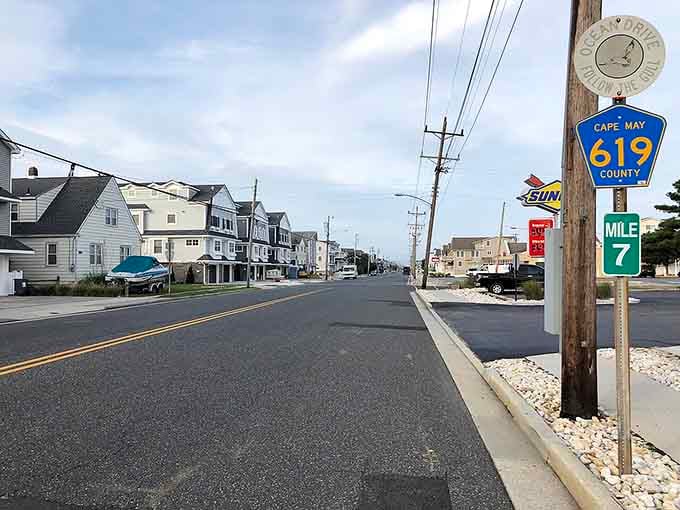 That Cape May County sign marks the gateway to fresh seafood and ocean breezes that make every bite taste better.