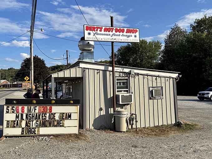 This classic roadside stand with its vintage sign looks like it drove straight out of a 1950s American dream sequence.