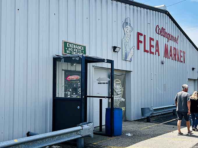 That industrial exterior hides a wonderland of deals—sometimes the best treasures come in the most unassuming packages.