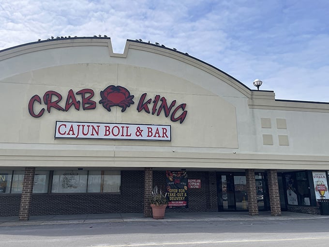 That red crab icon beckons like a lighthouse guiding seafood lovers safely to their delicious Cajun destination.