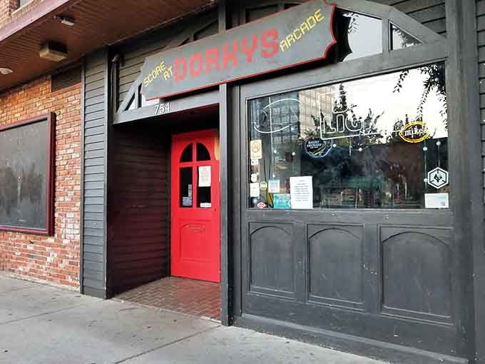That bright red door welcomes you into a world where Pac-Man and Donkey Kong still reign supreme over entertainment.