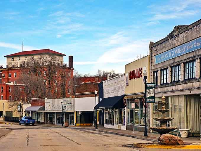The Montgomery Ward building towers over Main Street like a grand dame watching over her domain.