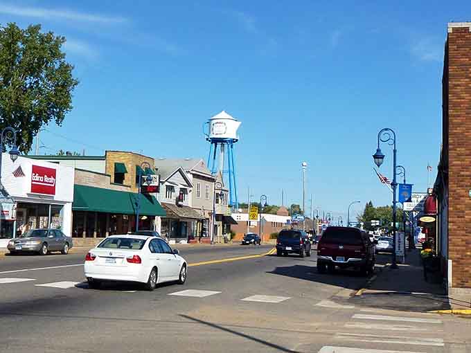 That coffee pot water tower isn't just quirky&mdash;it's a Swedish love letter painted against the bluest sky imaginable.