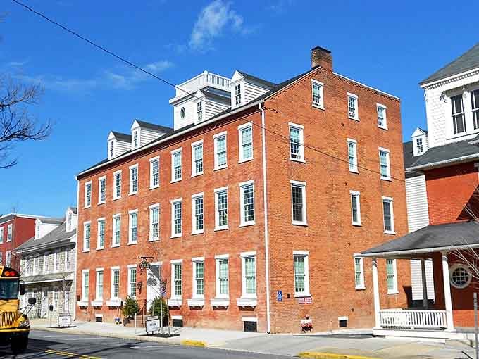 This brick landmark stands tall and symmetrical, proving that old-school craftsmanship never goes out of style.