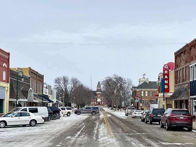 Winter's grip transforms main street into a scene worthy of a Hallmark movie, minus the predictable romance plot.