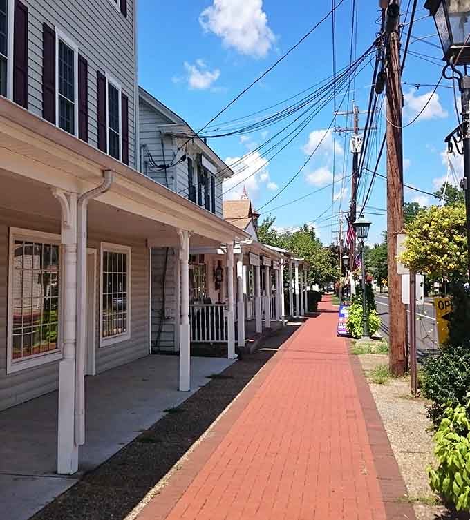 Brick sidewalks and white porches line up like a Norman Rockwell painting decided to become a real neighborhood.