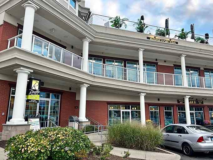 Rooftop 120's modern design and elevated perch offer Glastonbury views that stretch across the valley below.