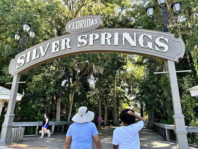 That classic arched gateway welcomes visitors to springs so clear they've been starring in movies since the silent era.