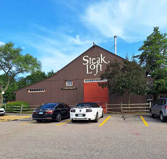 A rustic barn exterior housing premium steaks is the kind of wonderful contradiction that makes life interesting.