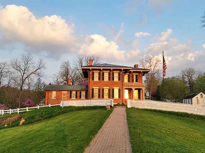 This elegant Italianate home sits proudly on its hill, where a Civil War hero once walked these same brick paths.