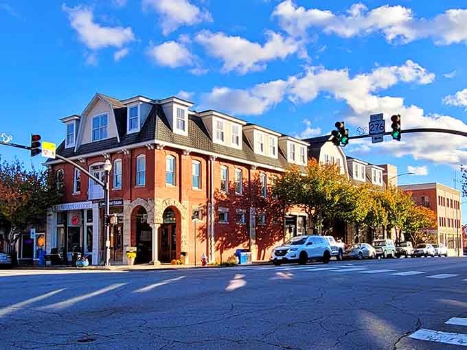 Autumn trees frame elegant architecture in a display that would make any postcard photographer weep with joy.