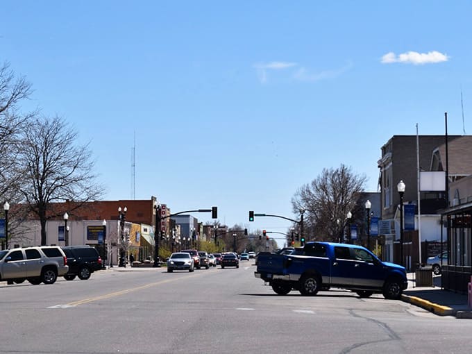 Main Street opens wide under big sky country where traffic jams mean waiting for three whole cars to pass.