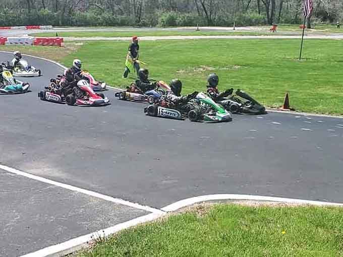 The starting grid buzzes with competitive energy as racers jockey for position like it's Daytona in miniature.