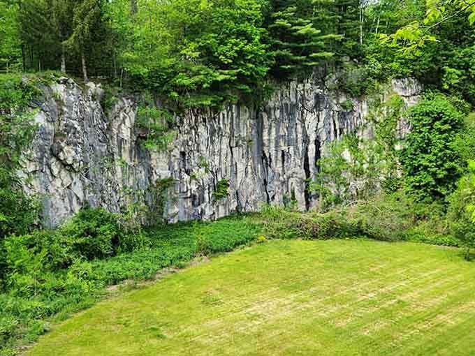 Towering quarry walls draped in green feel like stumbling into a lost world hidden in North Adams.