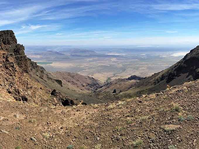 This dramatic gorge cuts through Steens Mountain, revealing layers of volcanic history in every shadowed fold.