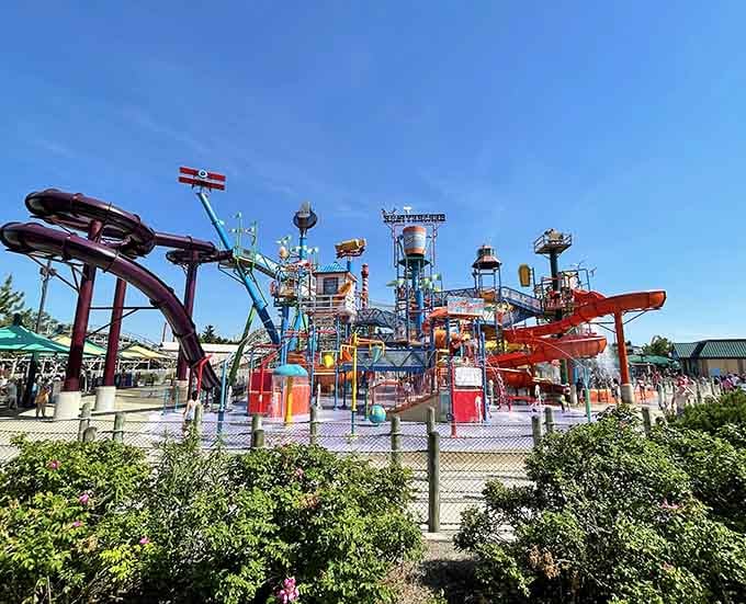 Every level bursts with color and possibility, from purple towers to bright orange chutes awaiting riders.