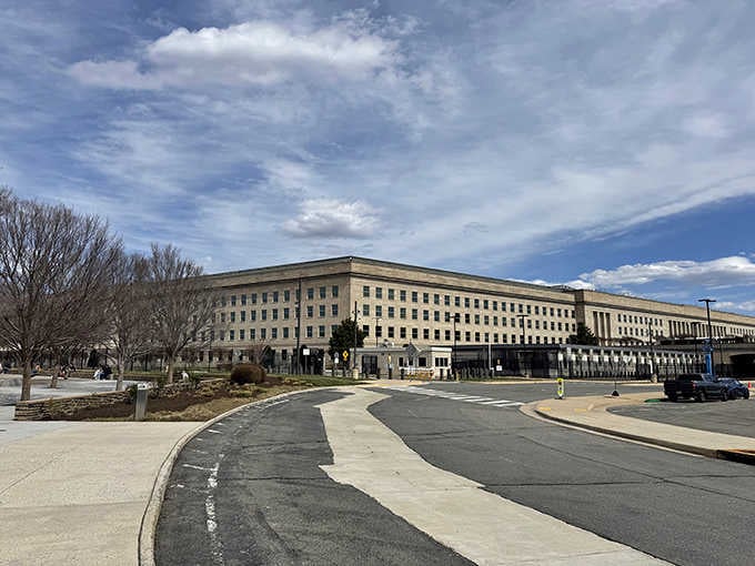 The Pentagon's massive footprint stretches across the landscape, a symbol of strength that's become an iconic piece of American history.
