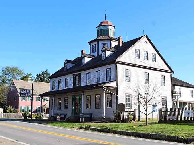 That grand white building with its observation tower looks like it stepped straight from colonial America's greatest hits.