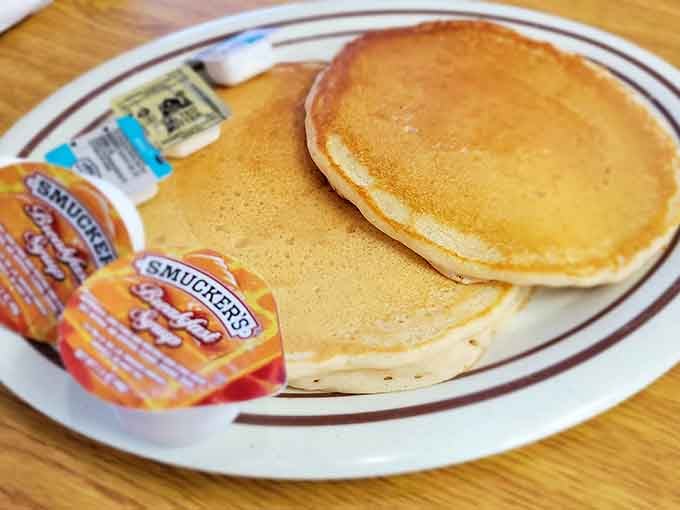 Sometimes simple is sublime: fluffy pancakes that prove you don't need fancy toppings to achieve breakfast perfection.