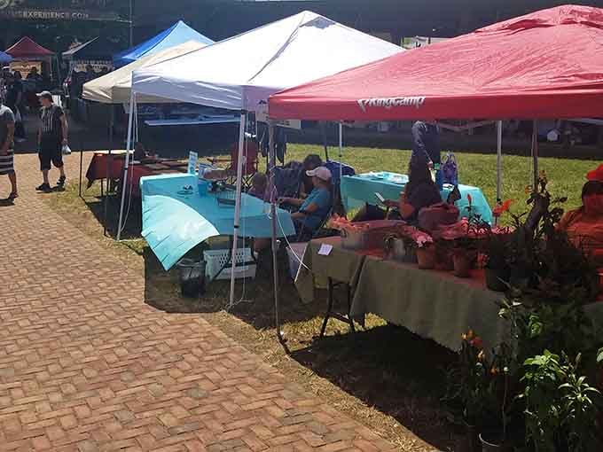 Colorful tents shelter fresh produce and handmade treasures where vendors actually know your name by visit two.