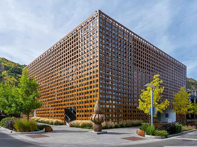 The Aspen Art Museum's distinctive wooden screen exterior makes contemporary architecture feel right at home in the mountains.