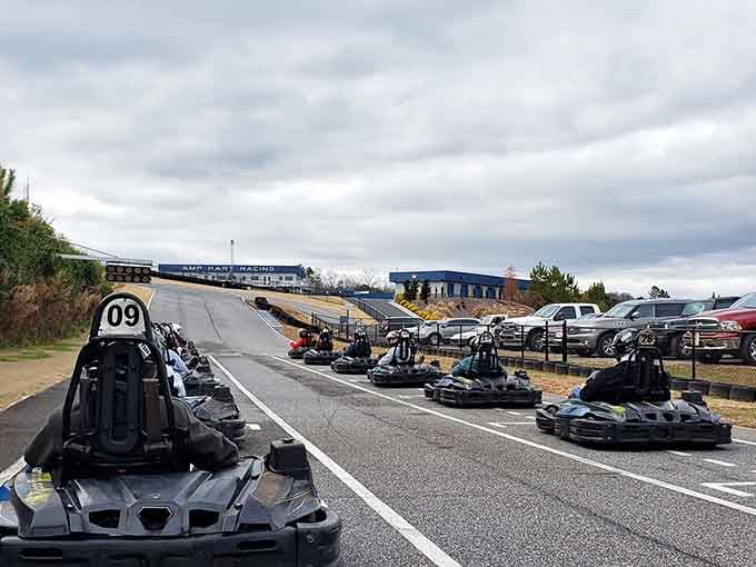 Karts lined up on the grid like thoroughbreds at Churchill Downs, each one itching to unleash its inner speed demon.